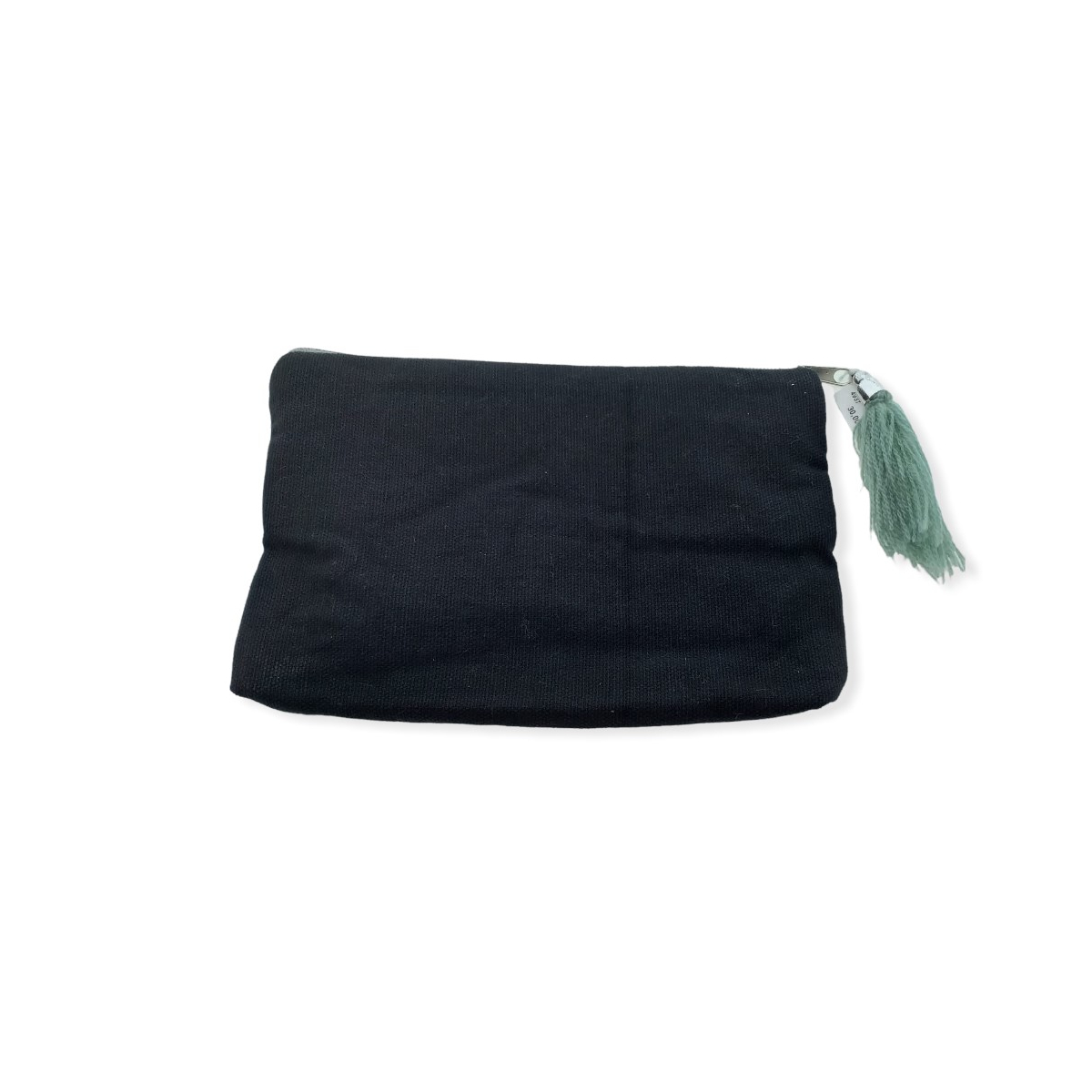 Bolsa negra cremallera con abeja plateada pedreria